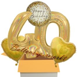 Partydekoration und Luftballons im Shop 5 glitzernde Geburtstags ...