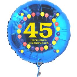 Partydekoration und Luftballons im Shop Folienballon Zahl 45 Balloons ...