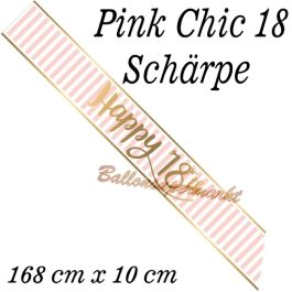 Partydekoration und Luftballons im Shop Schärpe Pink Chic 18 zum 18 ...