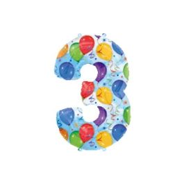Partydekoration und Luftballons im Shop Folienballons Zahl 3 Balloons ...