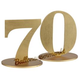 Partydekoration und Luftballons im Shop Tischaufsteller Zahl 70, gold ...