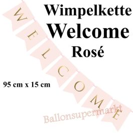 Partydekoration und Luftballons im Shop Wimpelkette Welcome Rosa ...