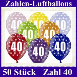 Partydekoration und Luftballons im Shop Luftballons Zahl 40 zum 40 ...