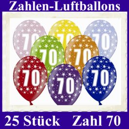 Partydekoration und Luftballons im Shop Luftballons Zahl 70 zum 70 ...